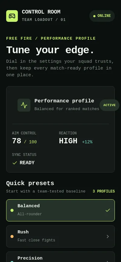 FreeFire Control Panel