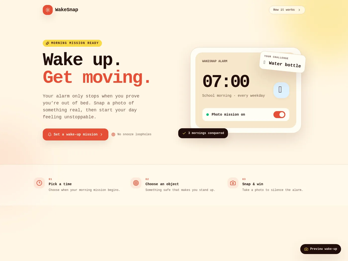 WakeSnap Alarm Clock
