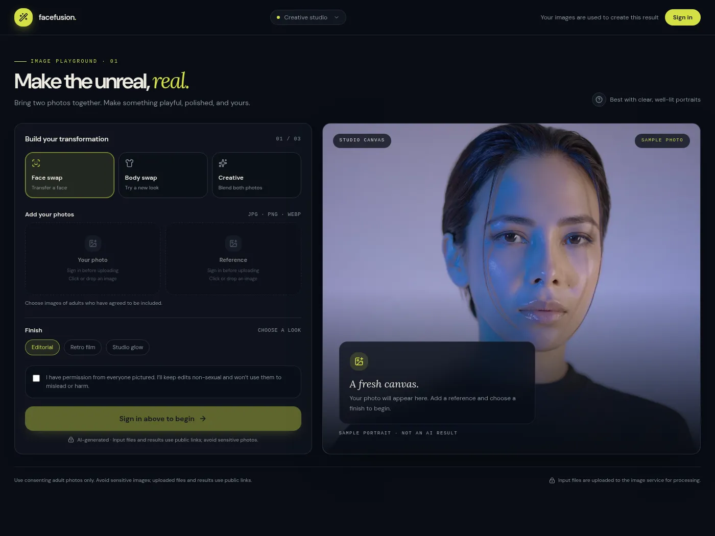 FaceFusion AI Studio