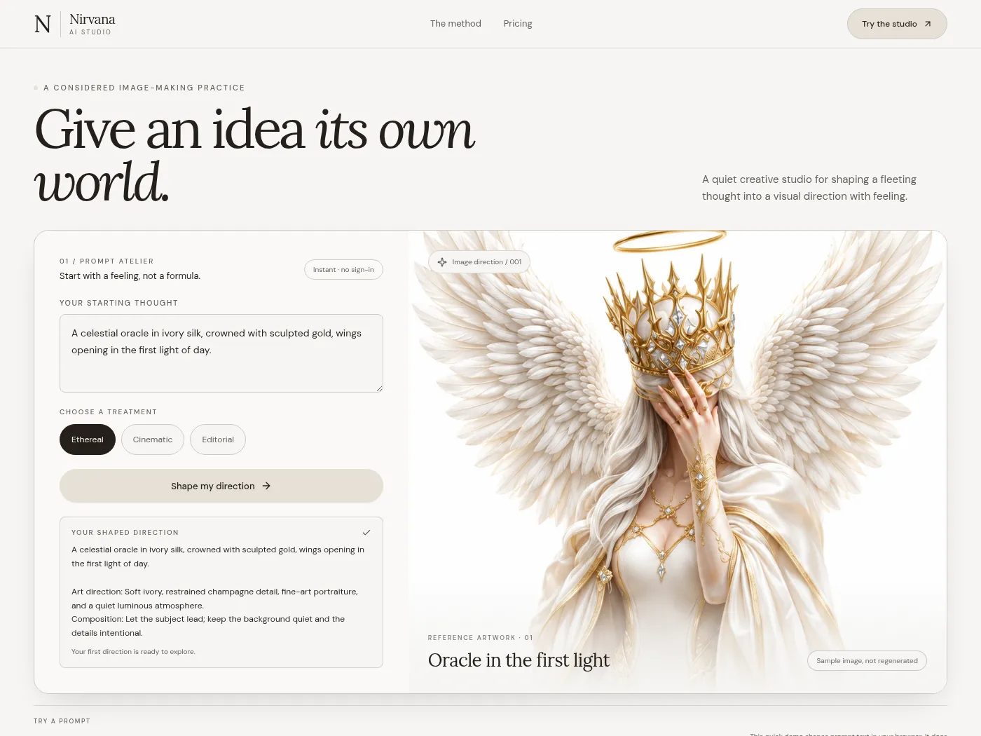 Nirvana AI Studio Site