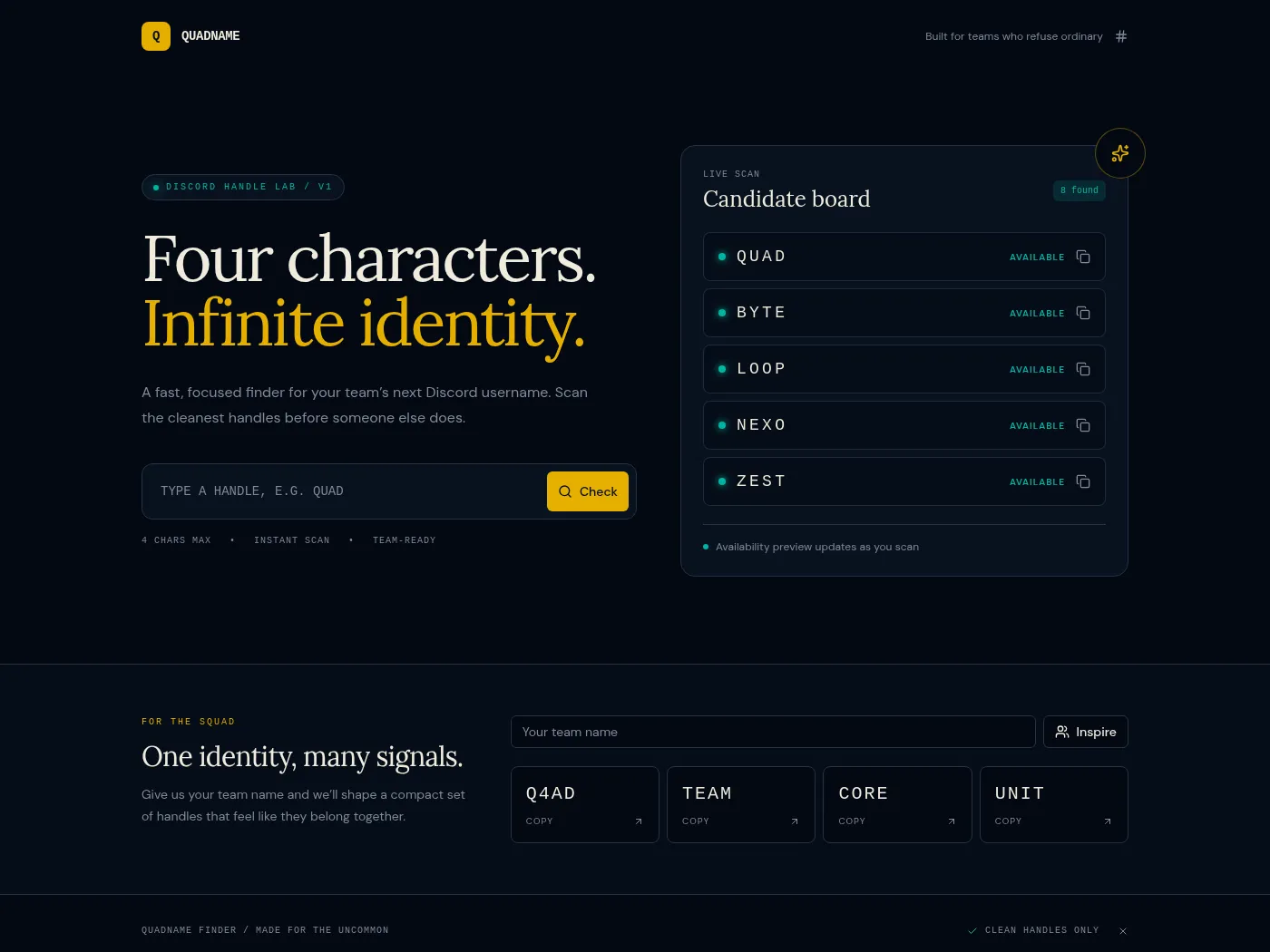 QuadName Finder