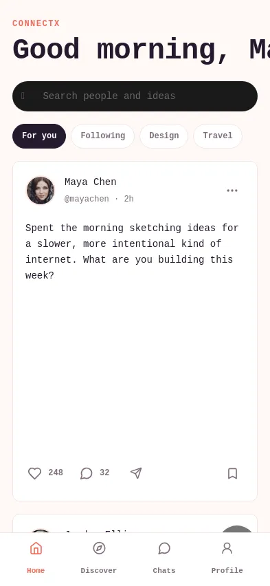 ConnectX Social App