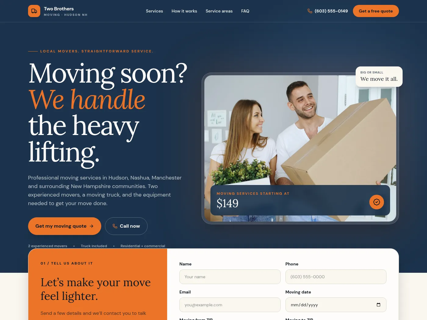 Two Brothers Moving Website