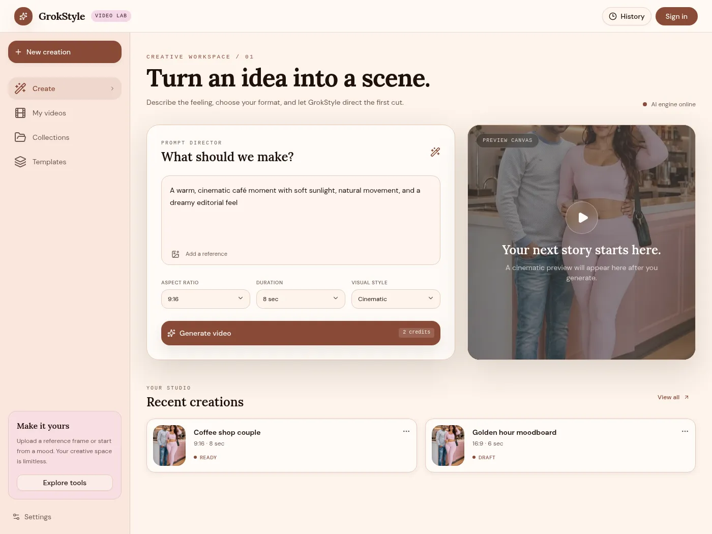 GrokStyle AI Video Maker