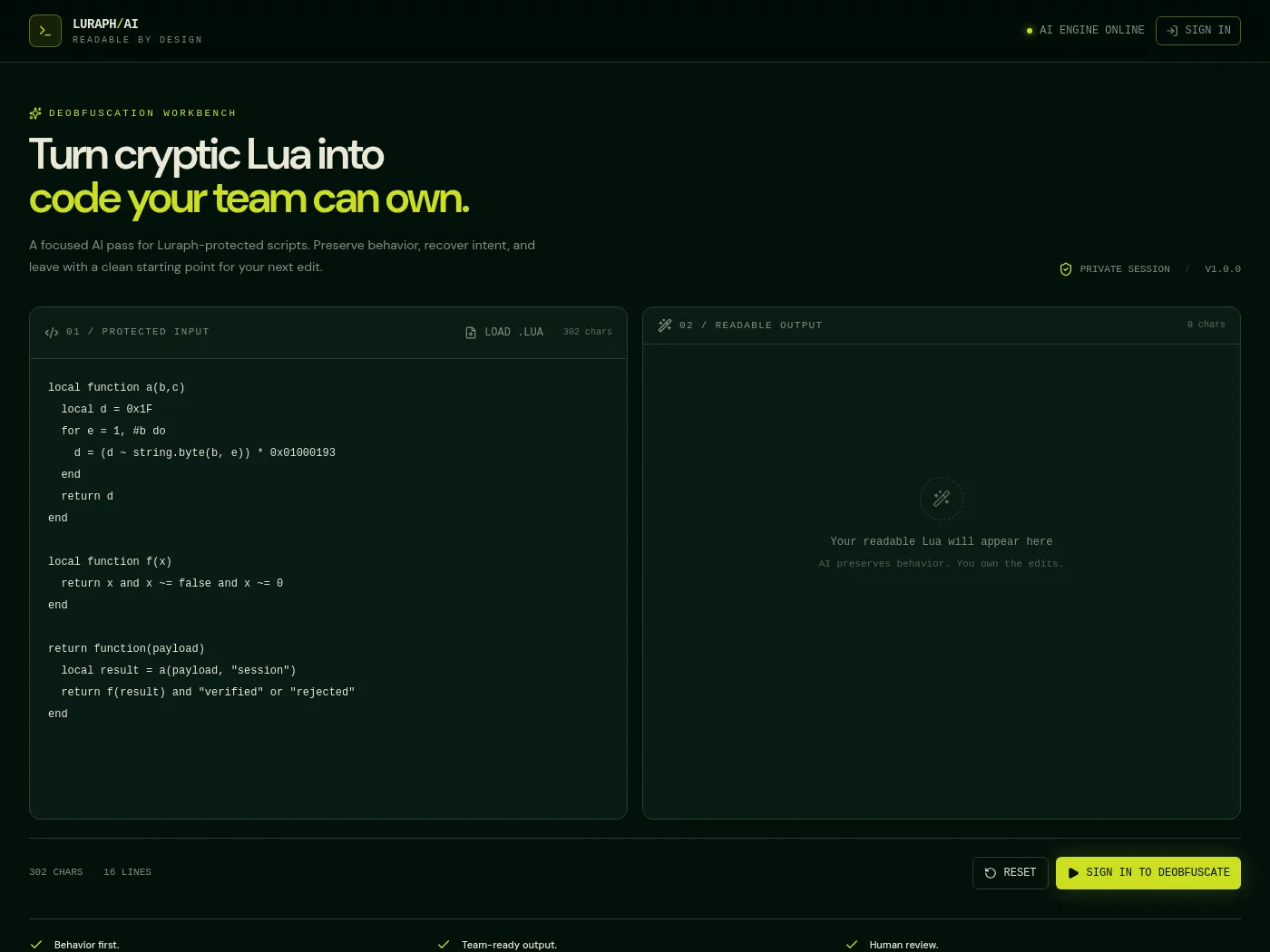 Luraph Deobfuscator AI
