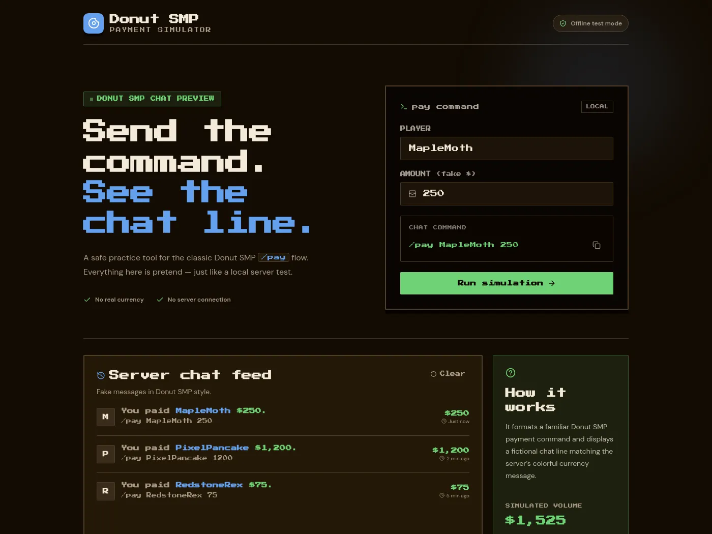 Donut SMP Payment Sim