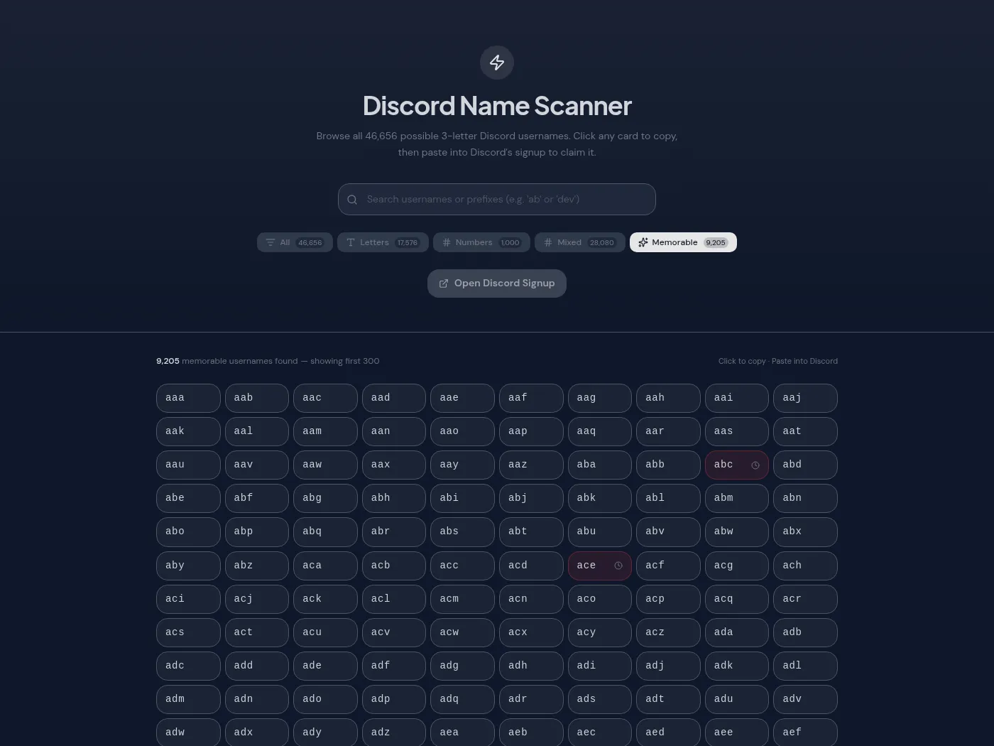 Discord Name Scanner