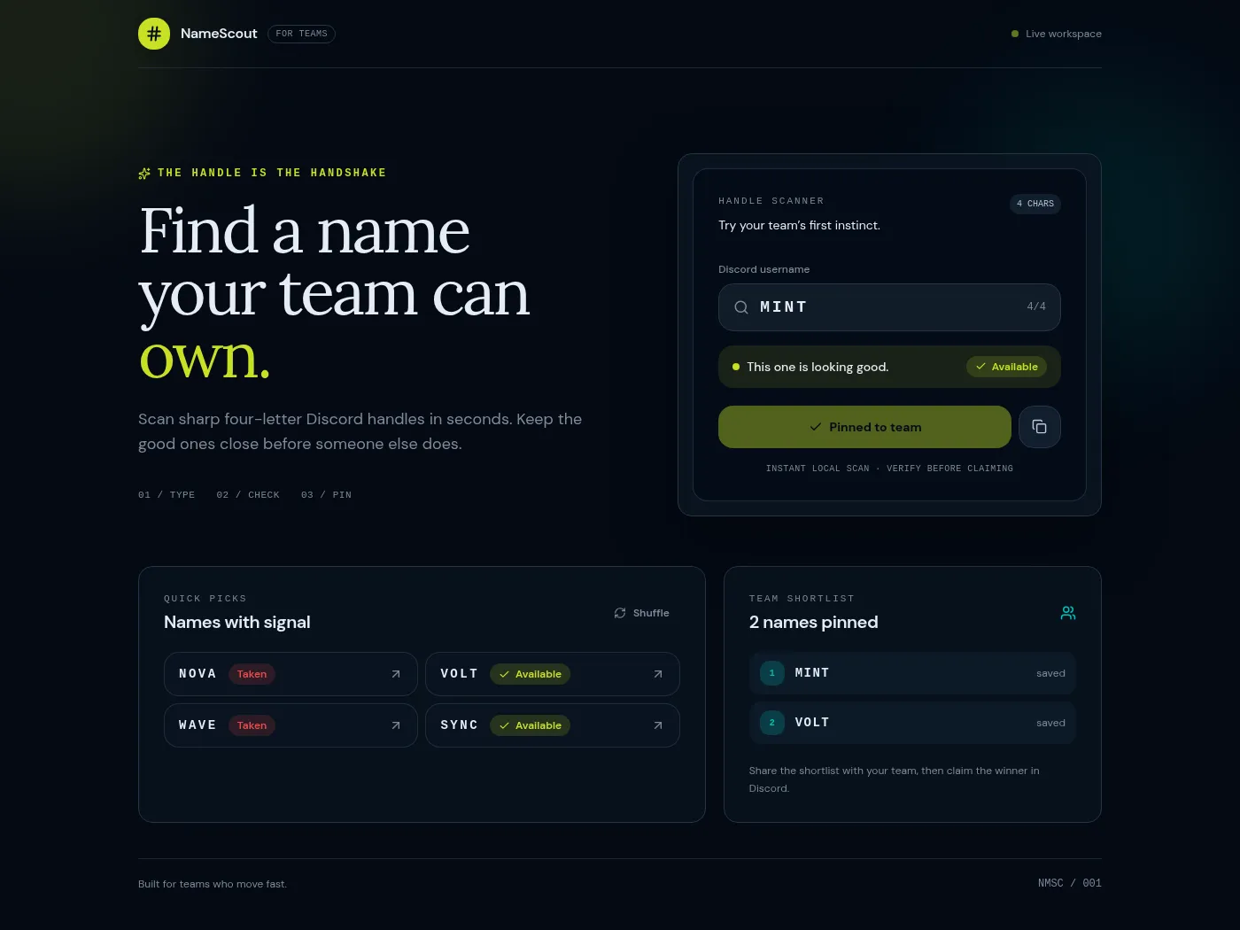 Discord NameScout