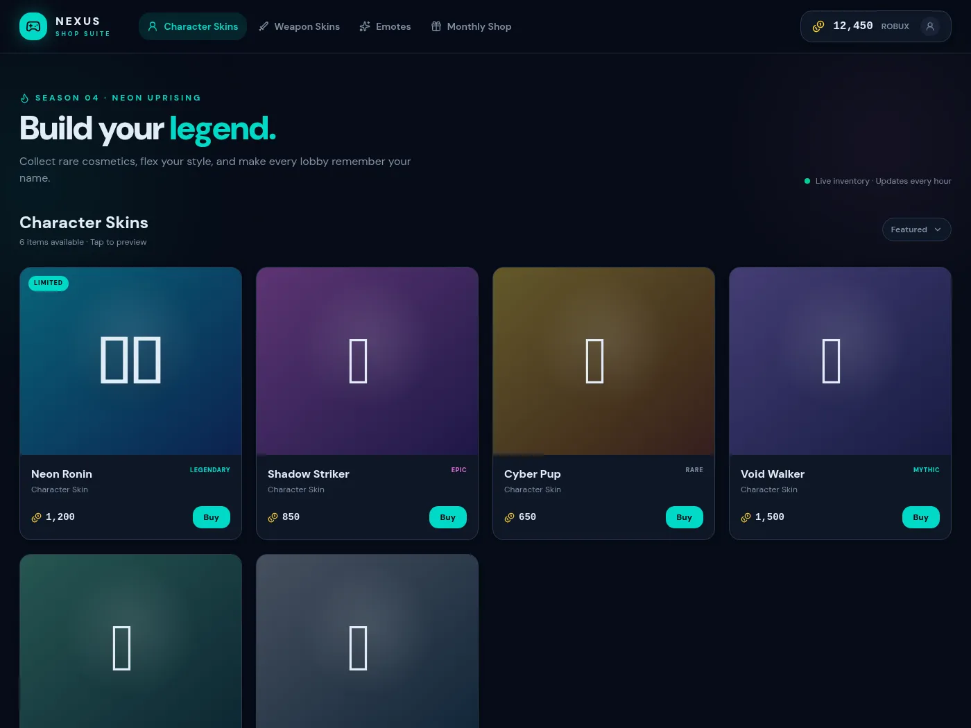 Roblox Shop UI Suite