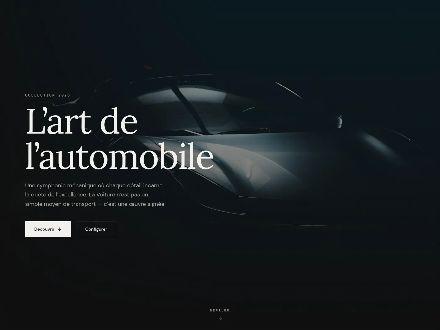Voiture Splash Page