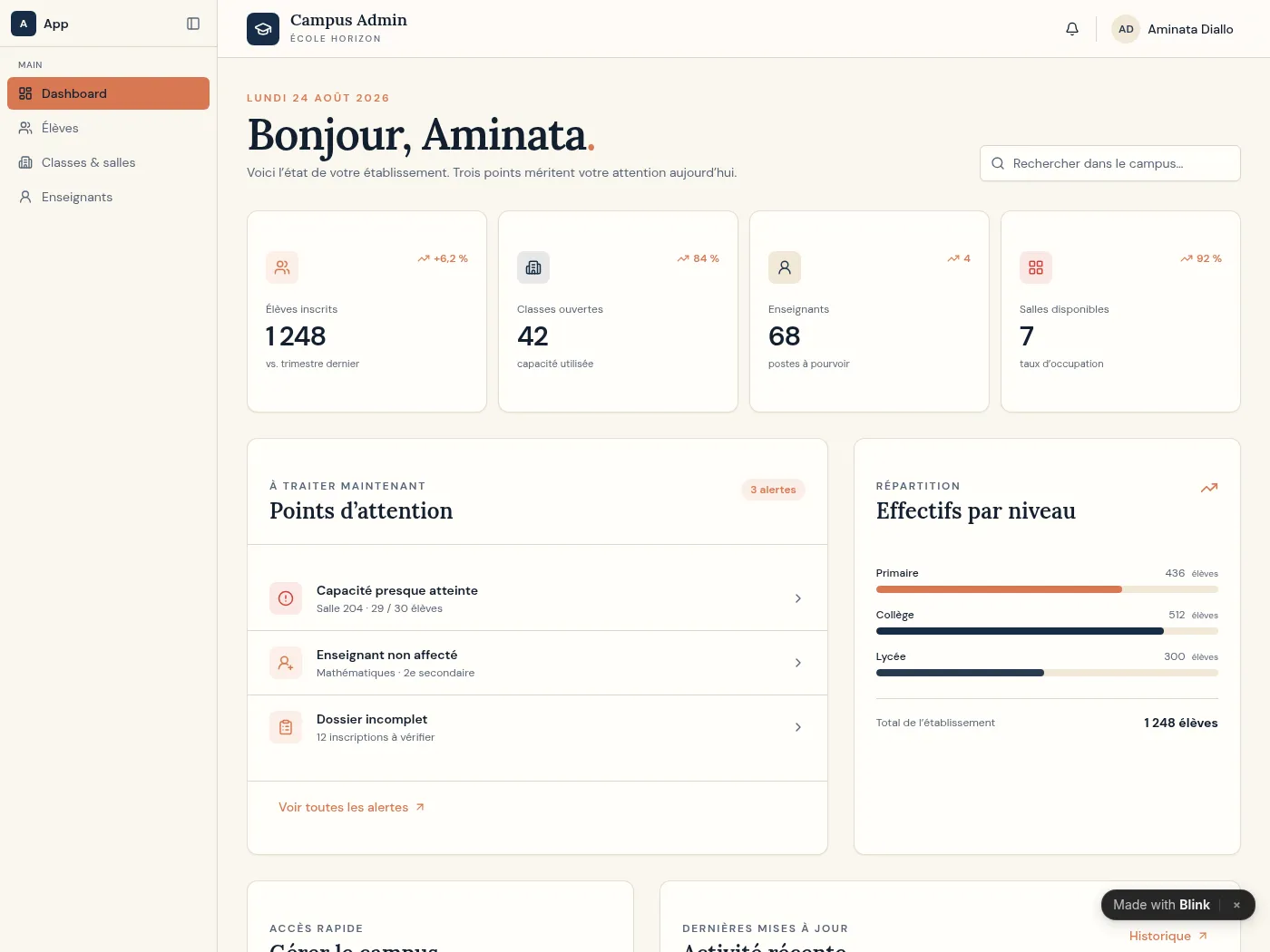 School Planner Dashboard