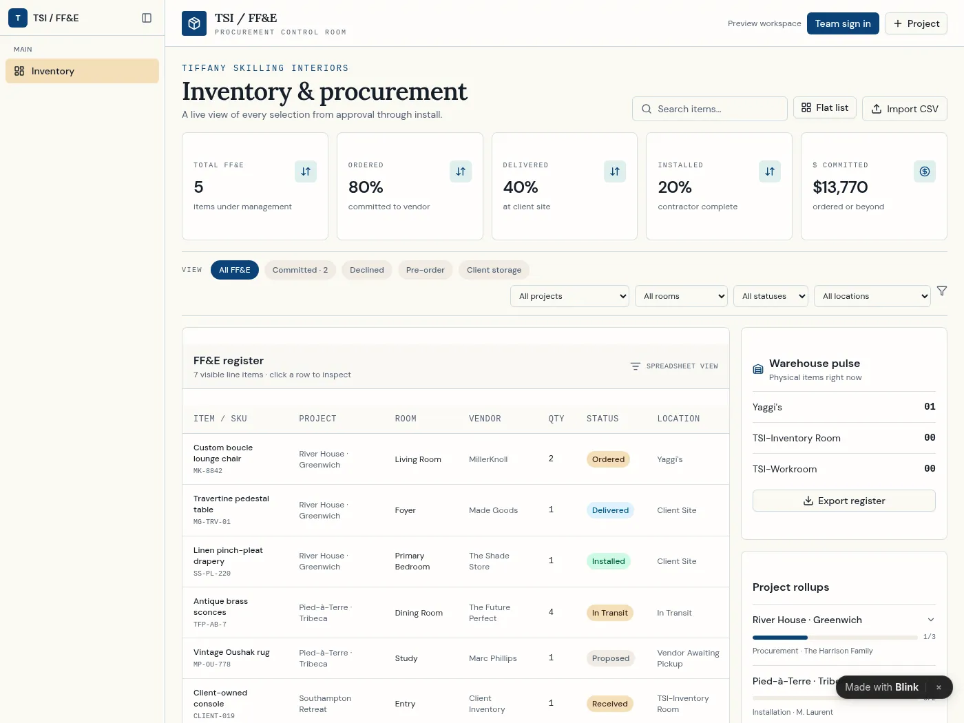 Design FF&E Tracker