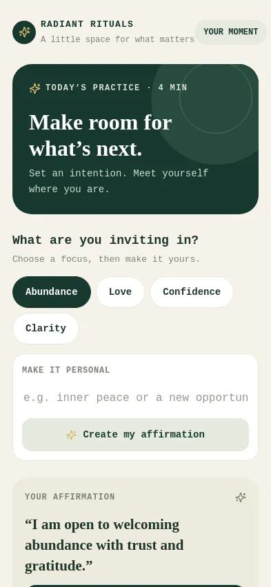 Radiant Rituals App