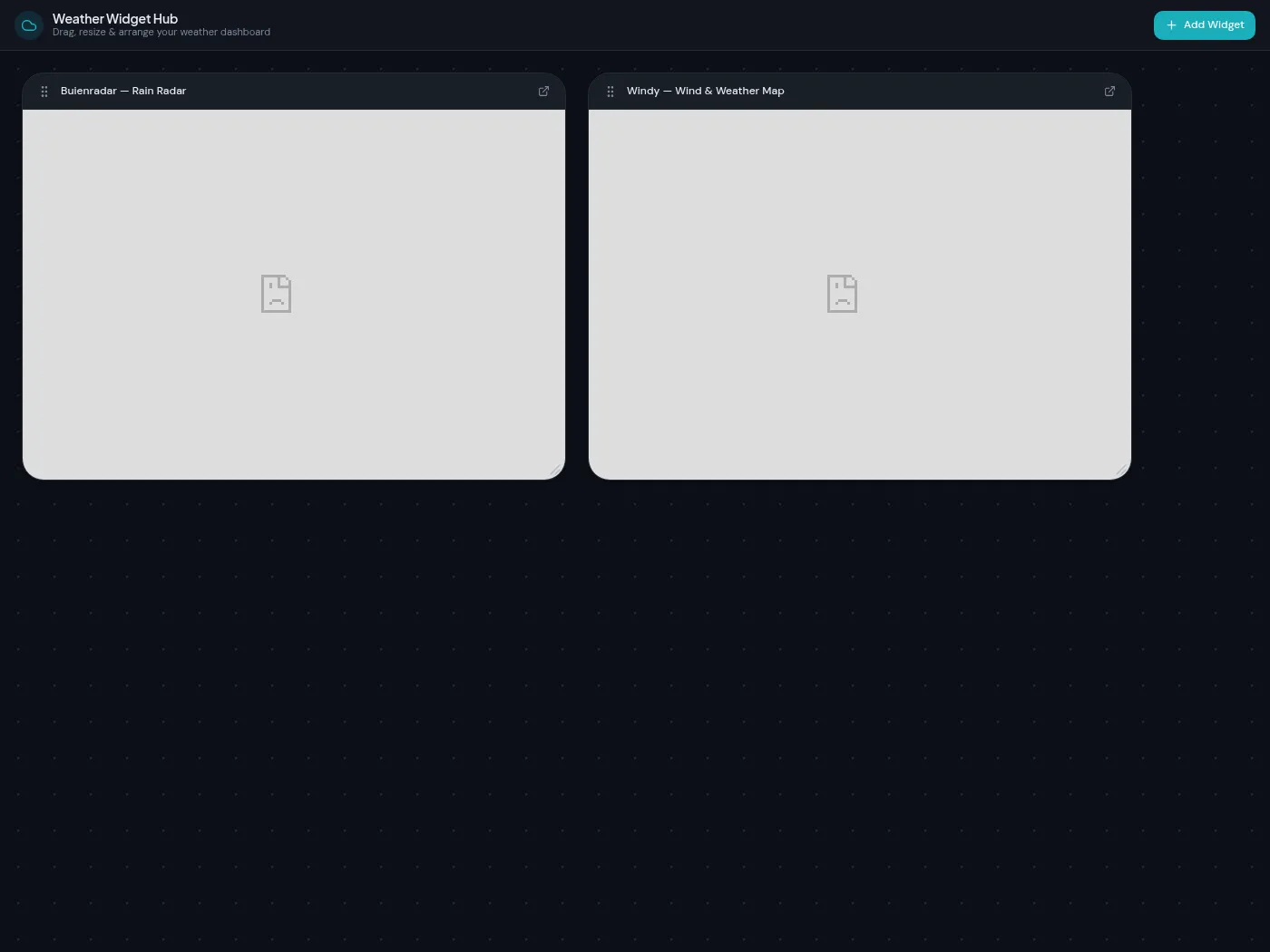 Widget Weather Dashboard