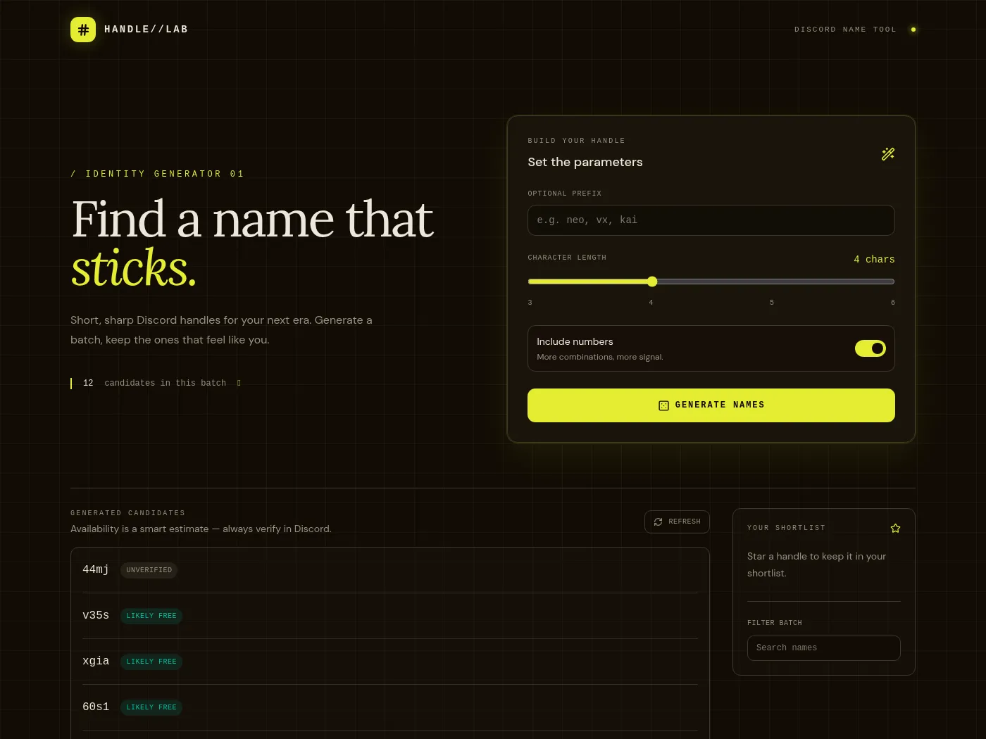 Short Discord Name Finder