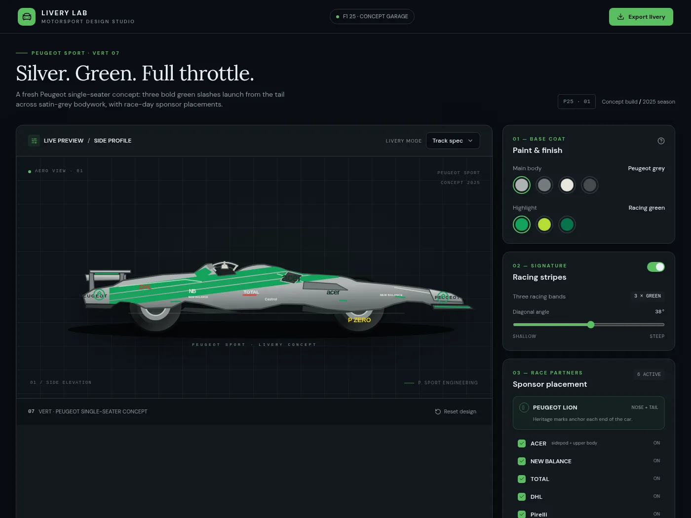Custom F1 25 Livery Maker