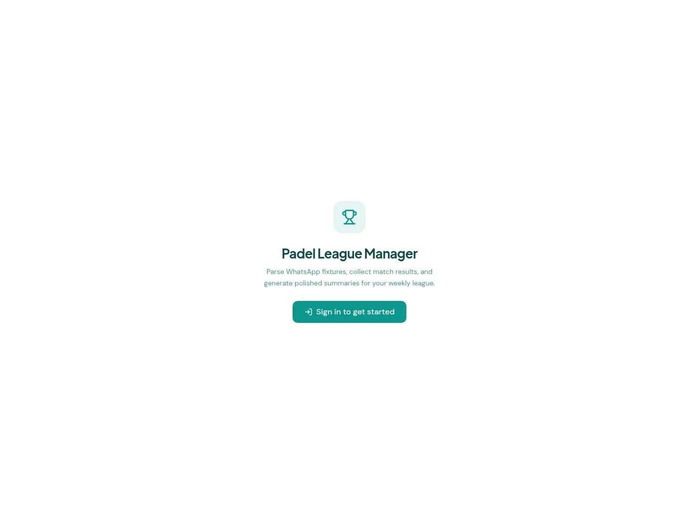 Padel League Match Manager