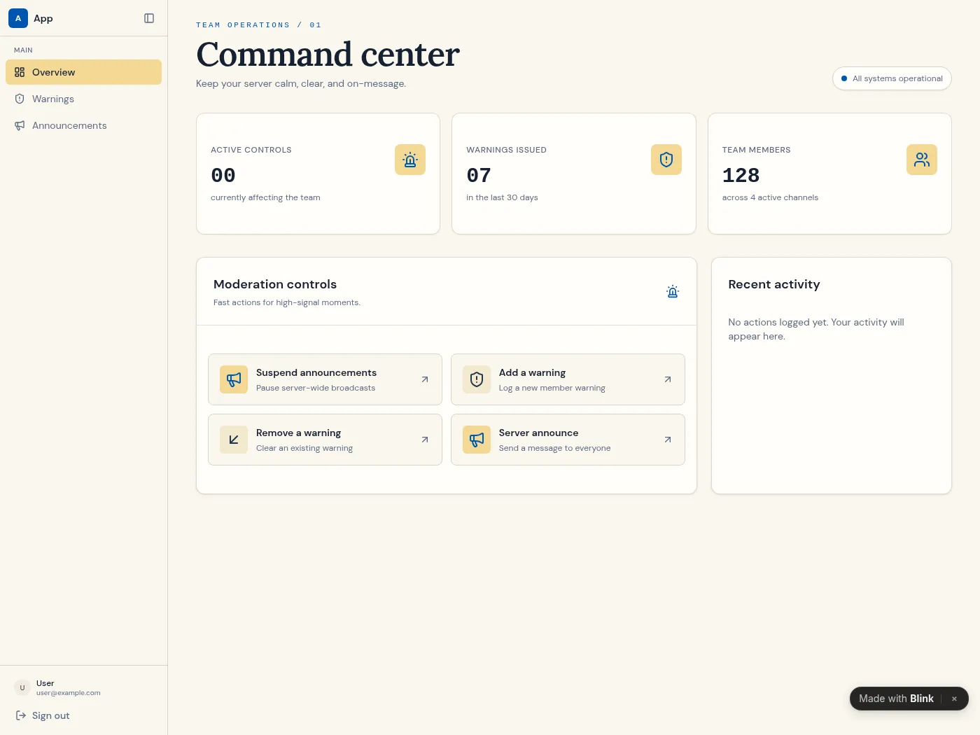 Team Admin Panel