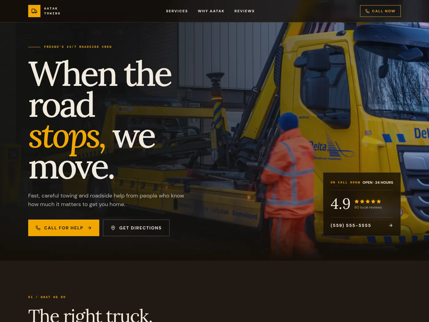 Aatak Towing Website