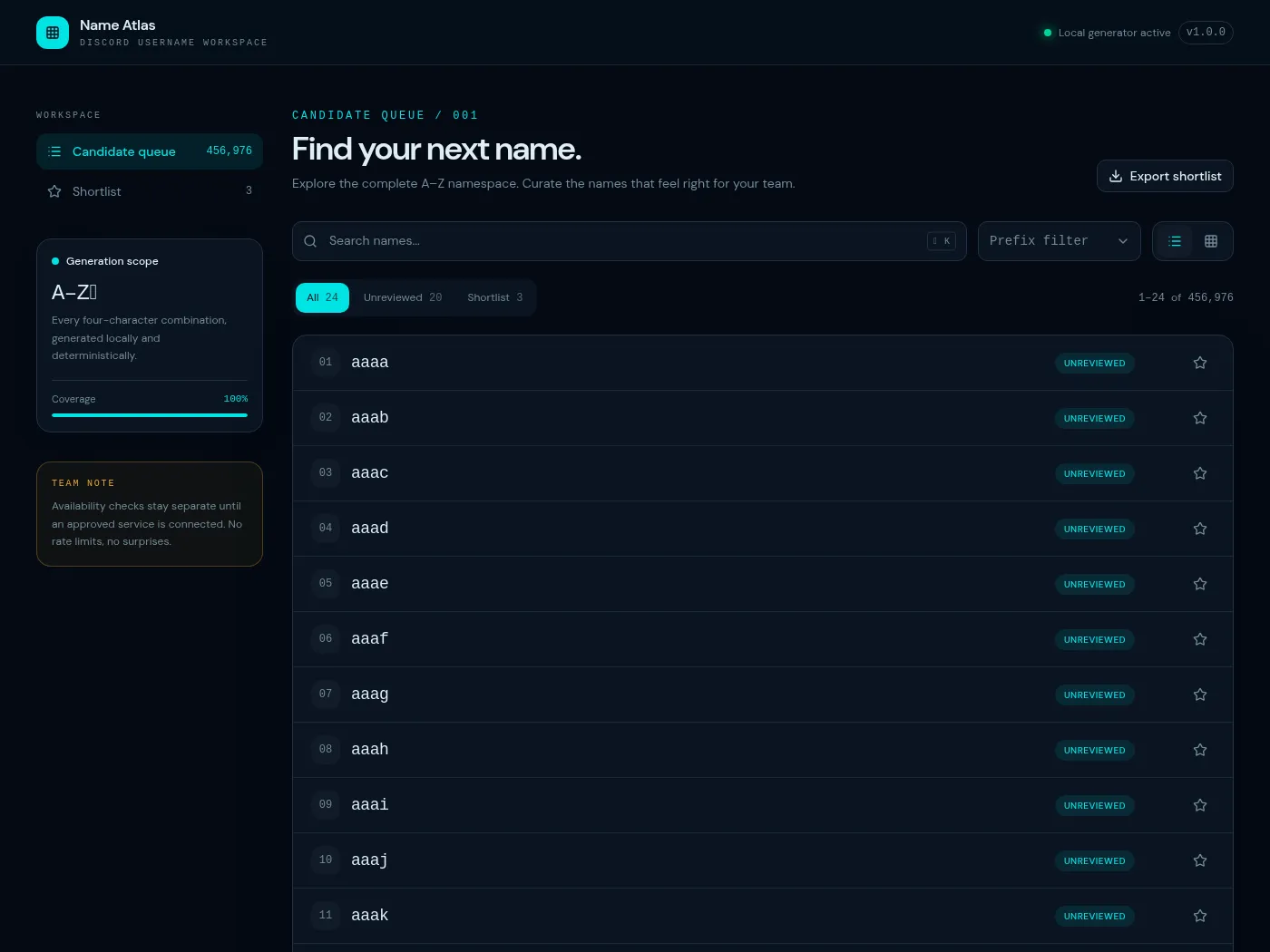 Discord Name Finder