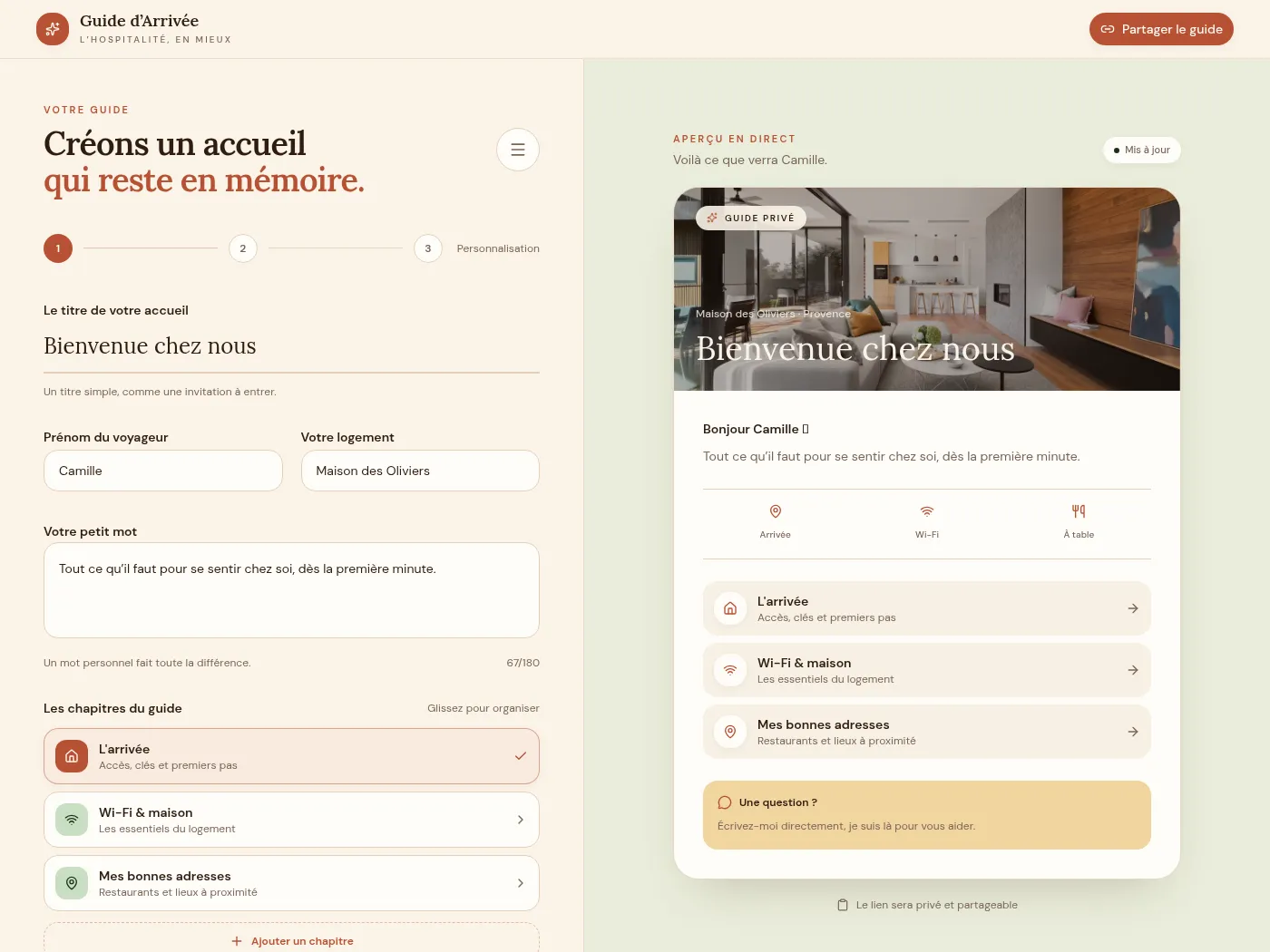 Guide d'Arrivée Web App