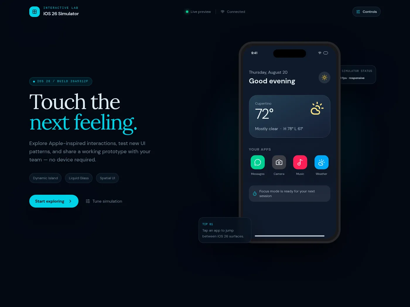 iOS 26 Web Simulator