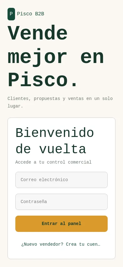 Pisco B2B Vendedor