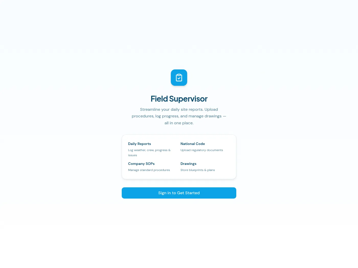 Field Supervisor Daily Report