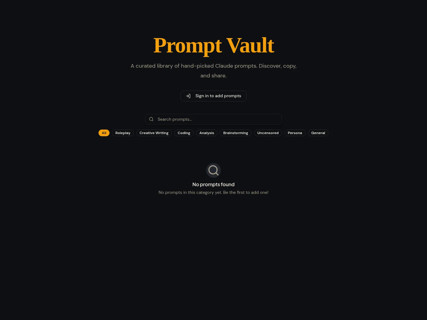 Claude Prompt Vault