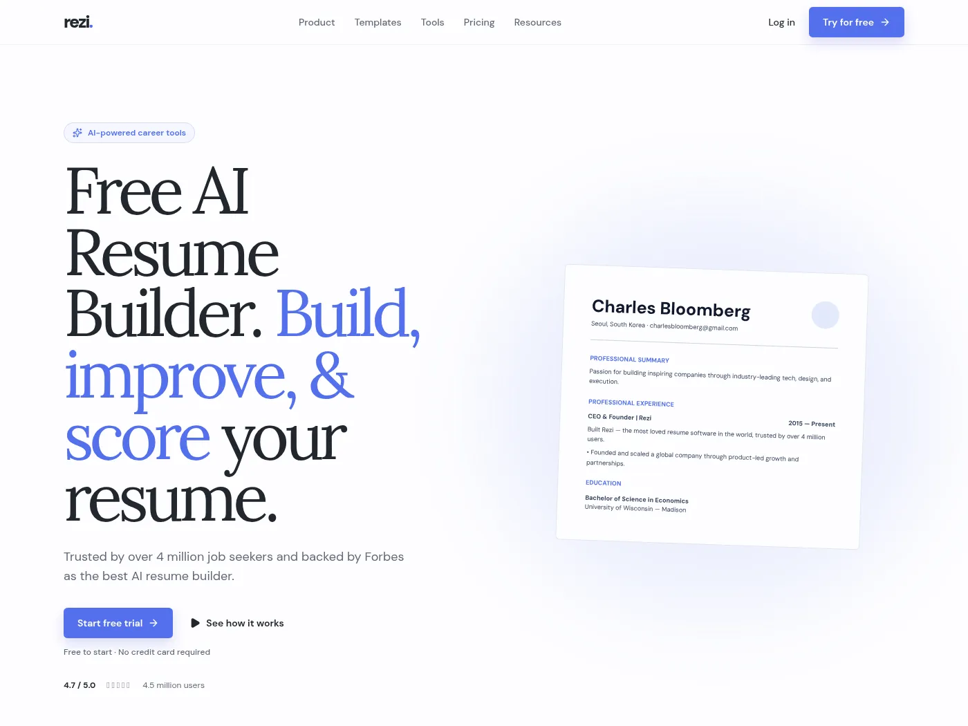 Rezi.ai Web Rebuild