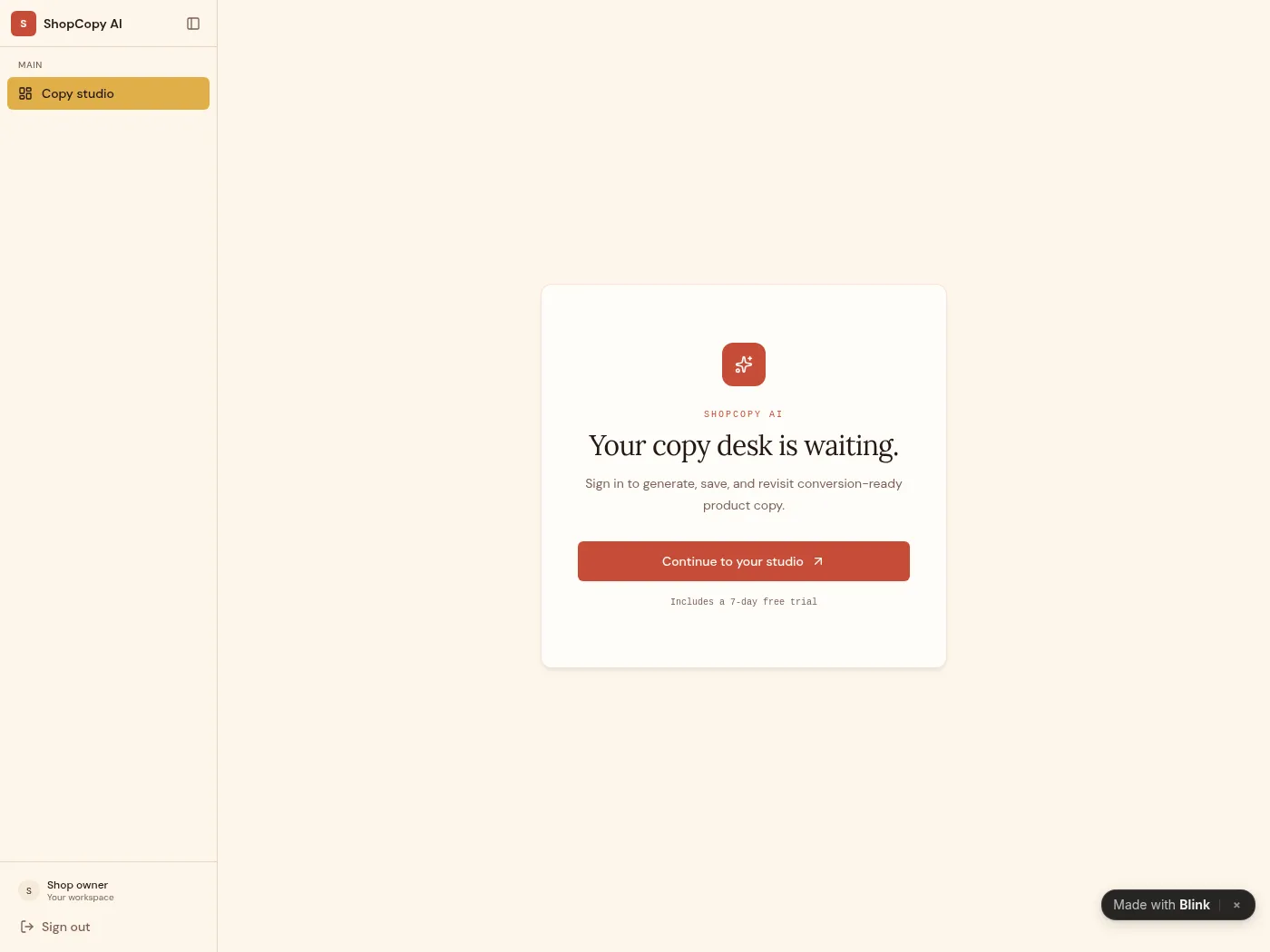 ShopCopy AI Platform