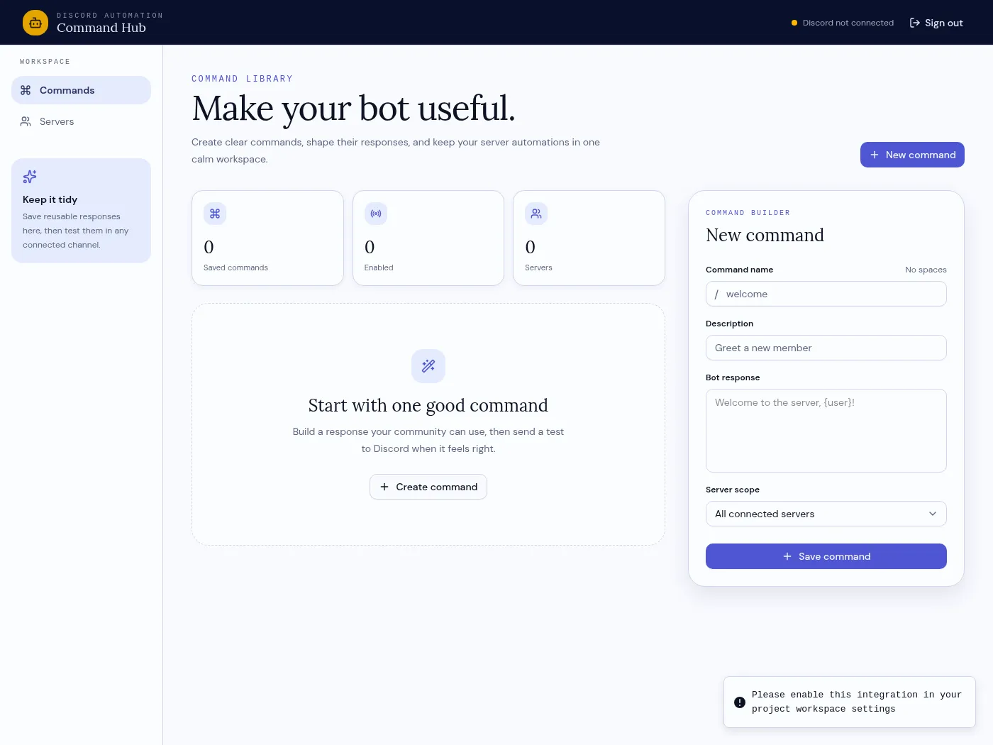 Discord Bot Command Hub