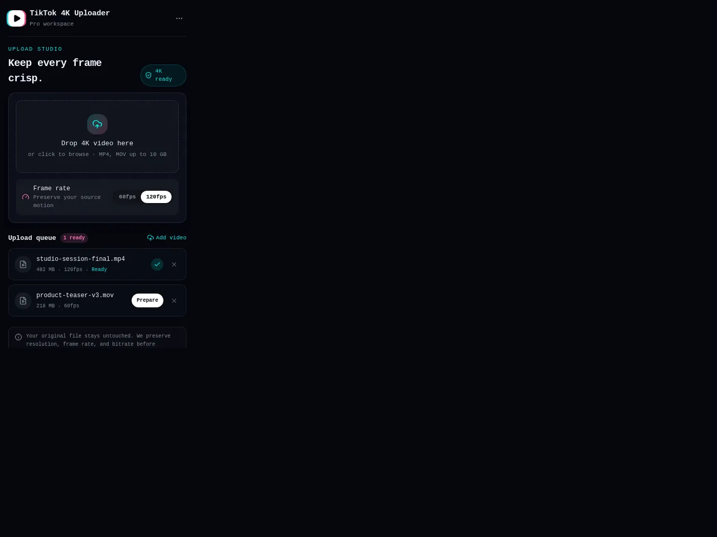 4K TikTok Uploader