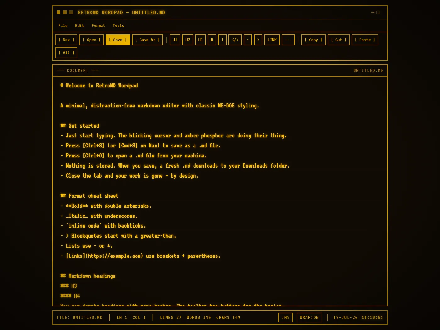 RetroMD Wordpad