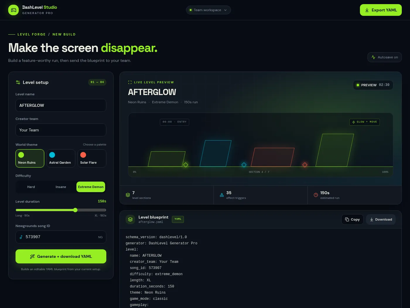 DashLevel Generator Pro