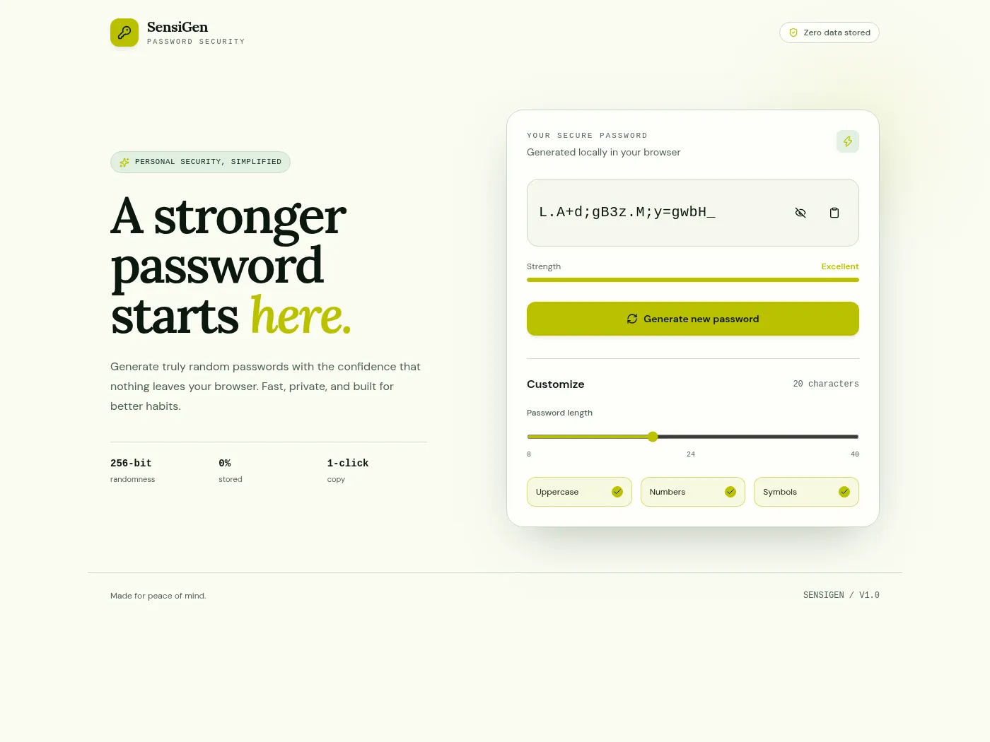 SensiGen Password Generator