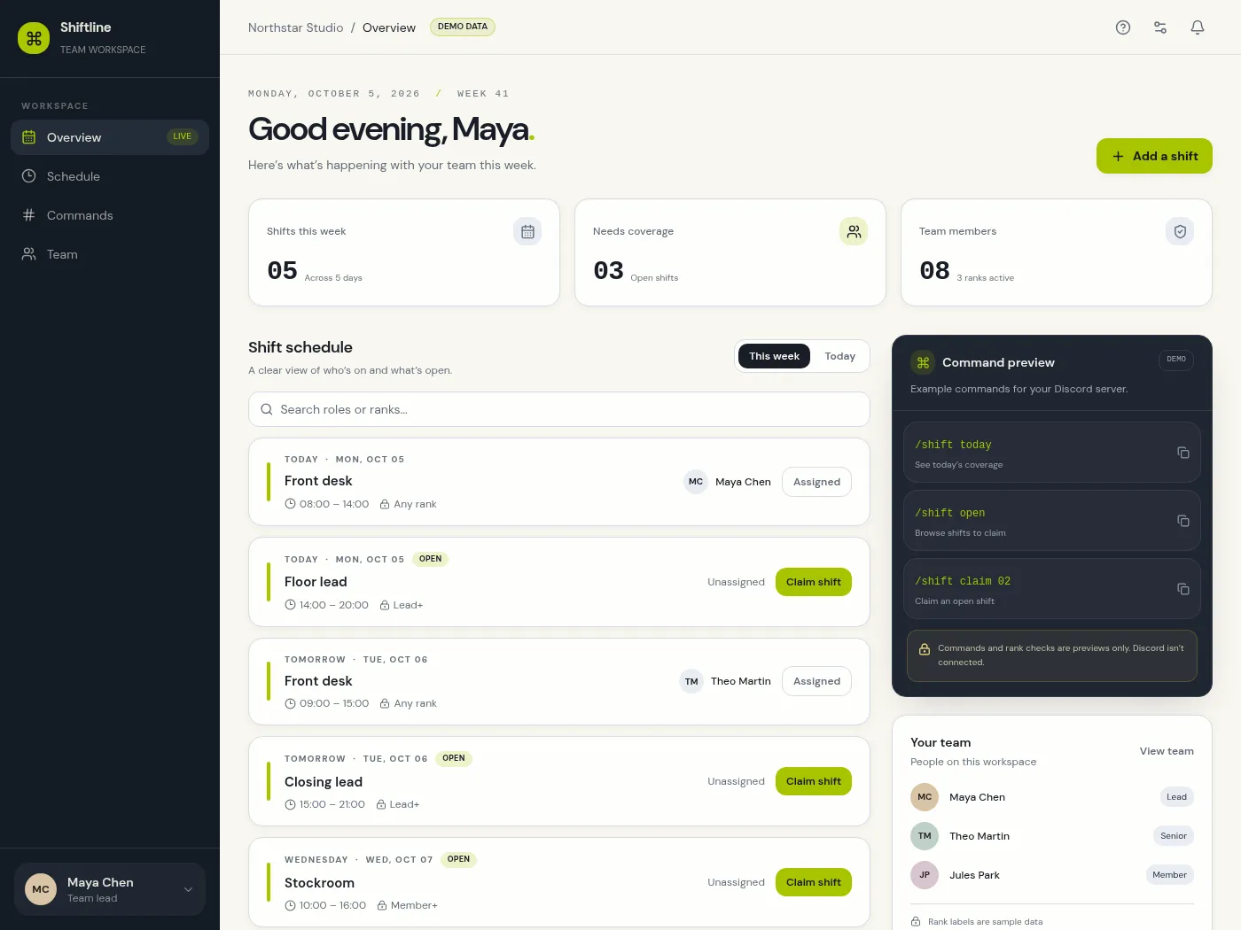ShiftBot for Discord