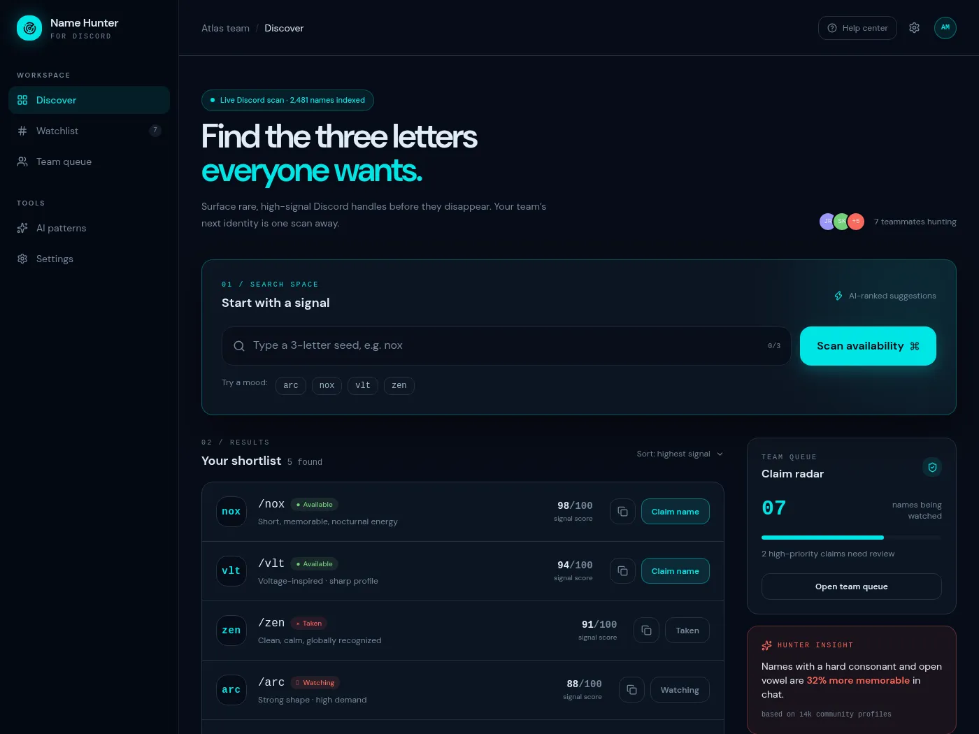 Discord Name Hunter