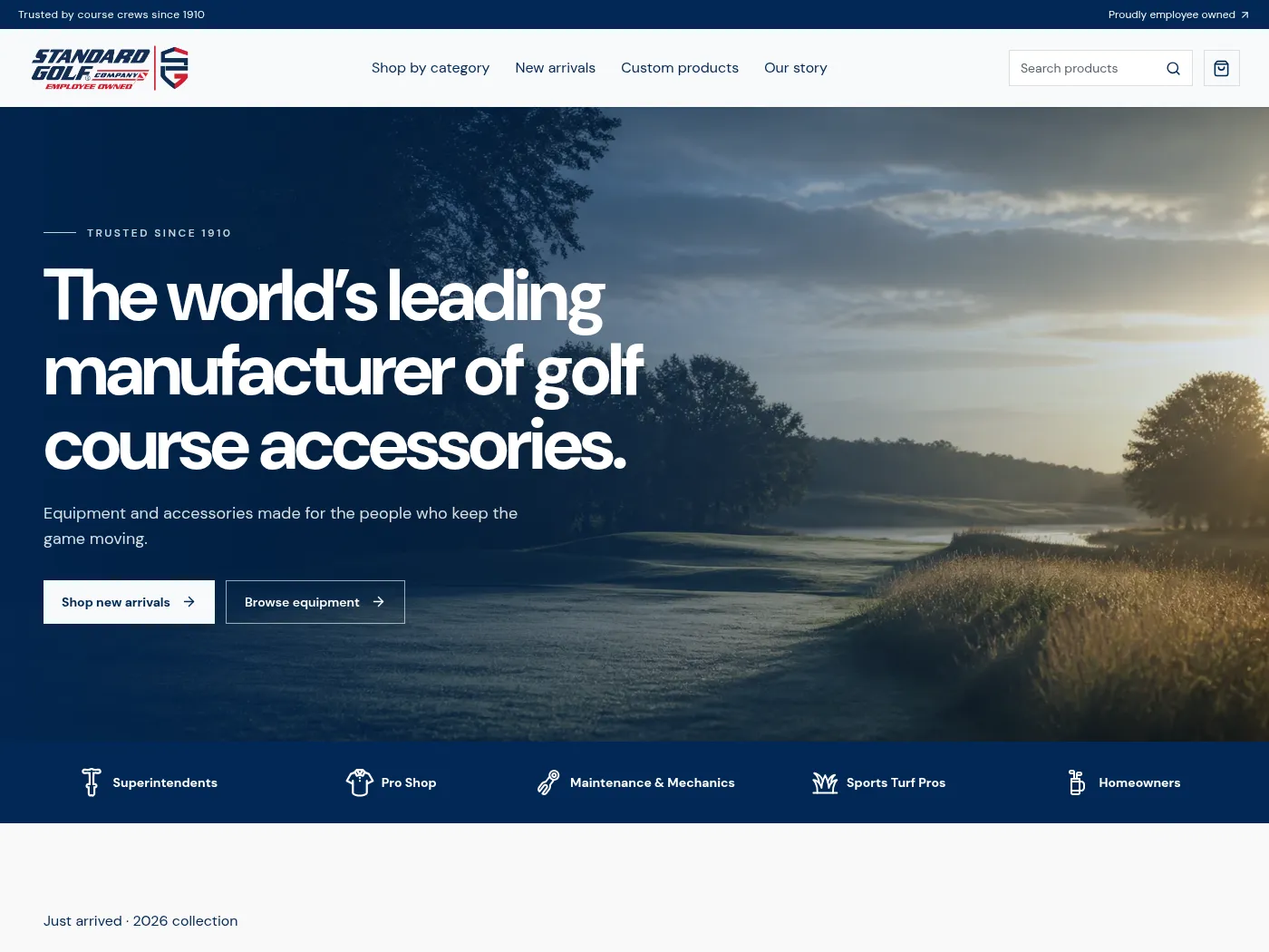 Standard Golf Modern Homepage