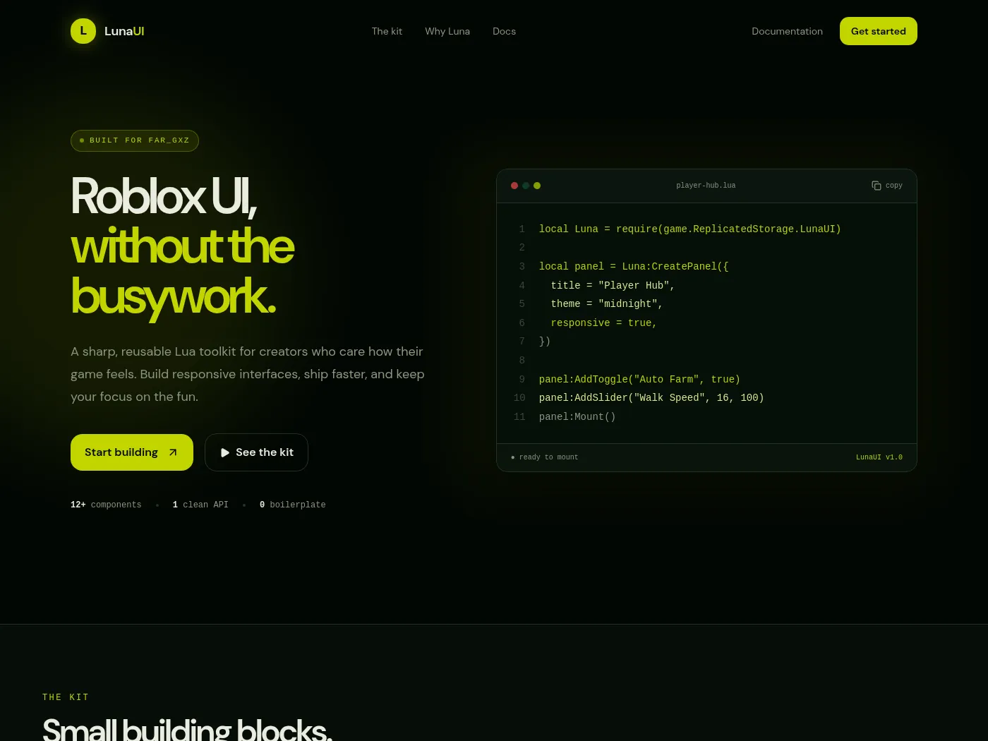 LunaUI Roblox Toolkit