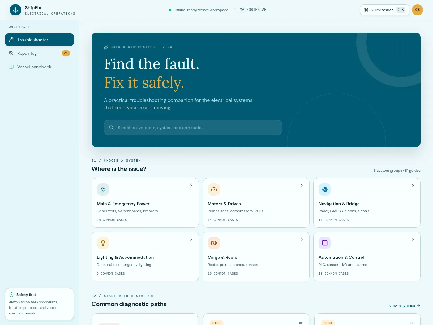 ShipFix Troubleshooter
