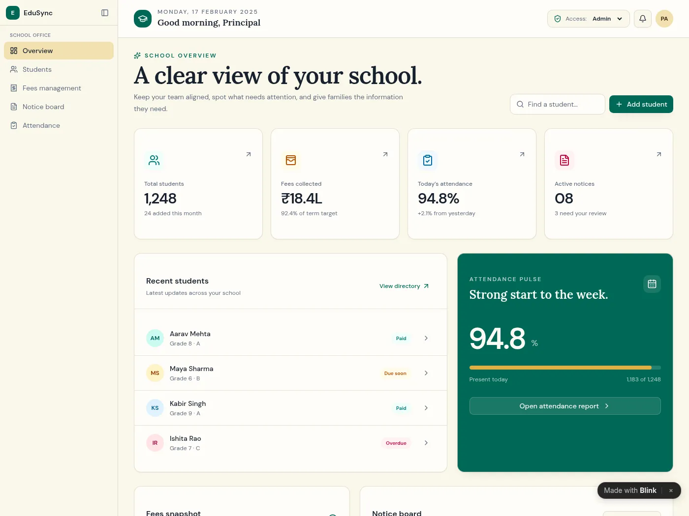 EduSync School Portal