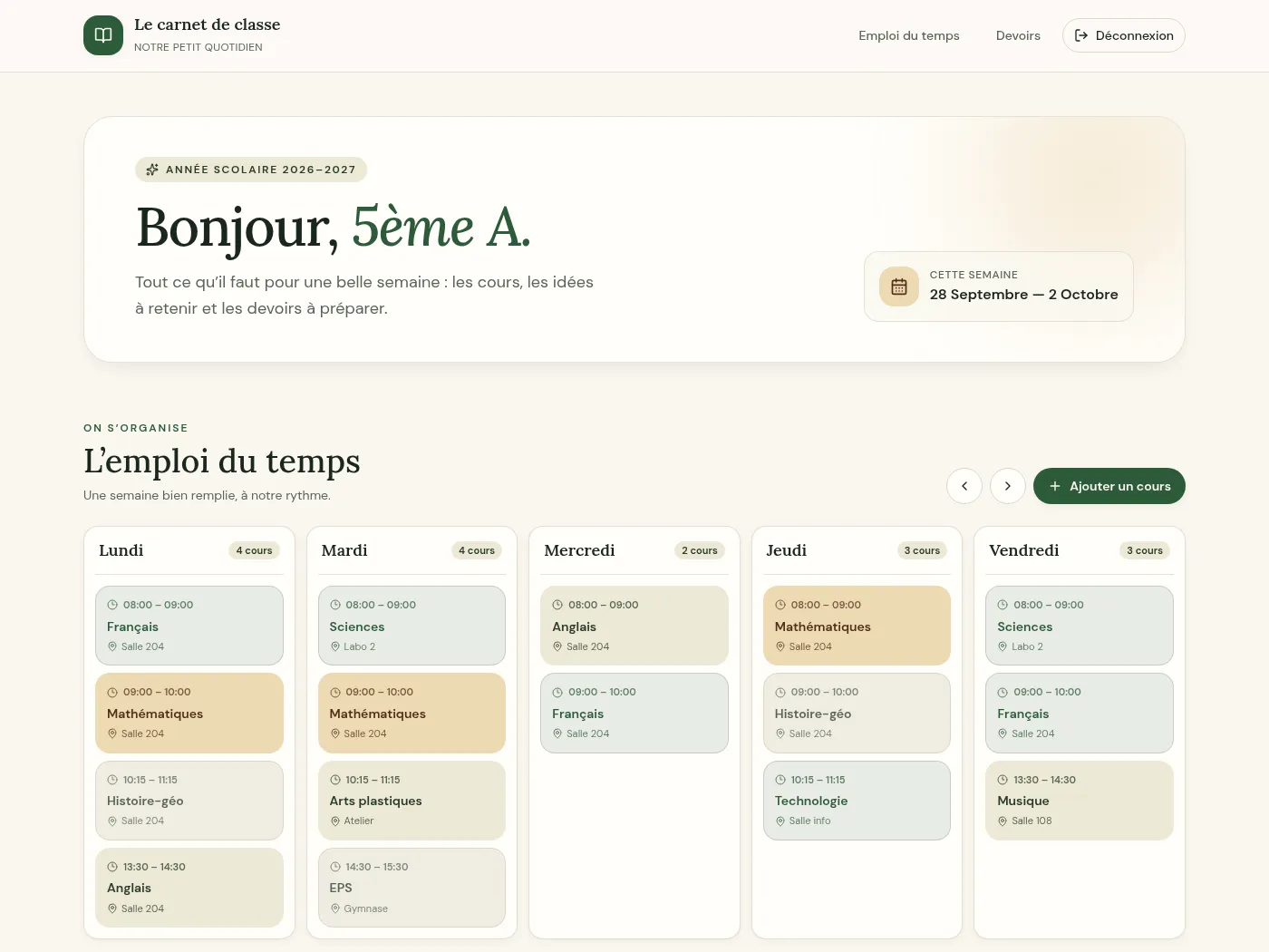 Classe 5èmeA Hub