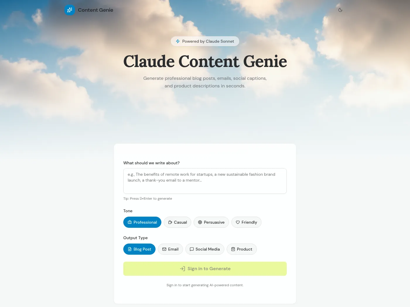 Claude Content Genie