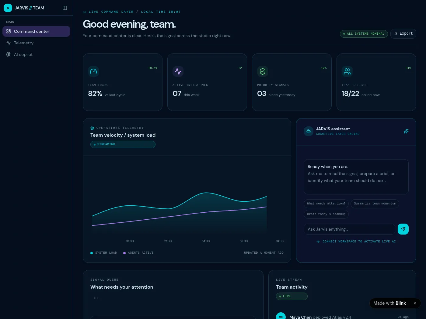 Jarvis Team Dashboard