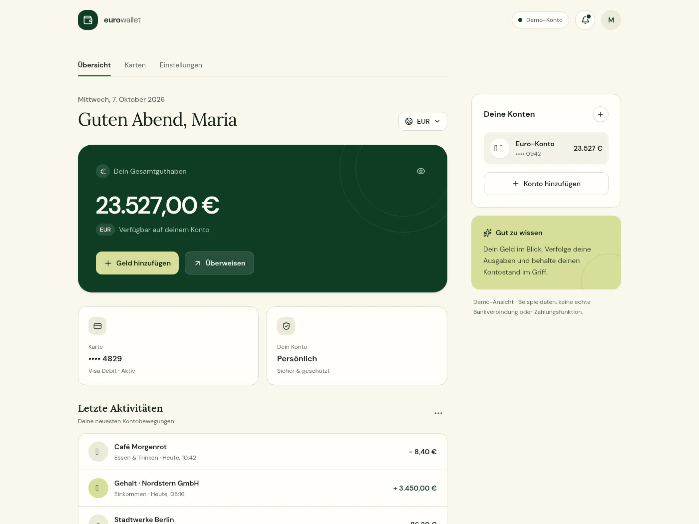 Euro Wallet Snapshot