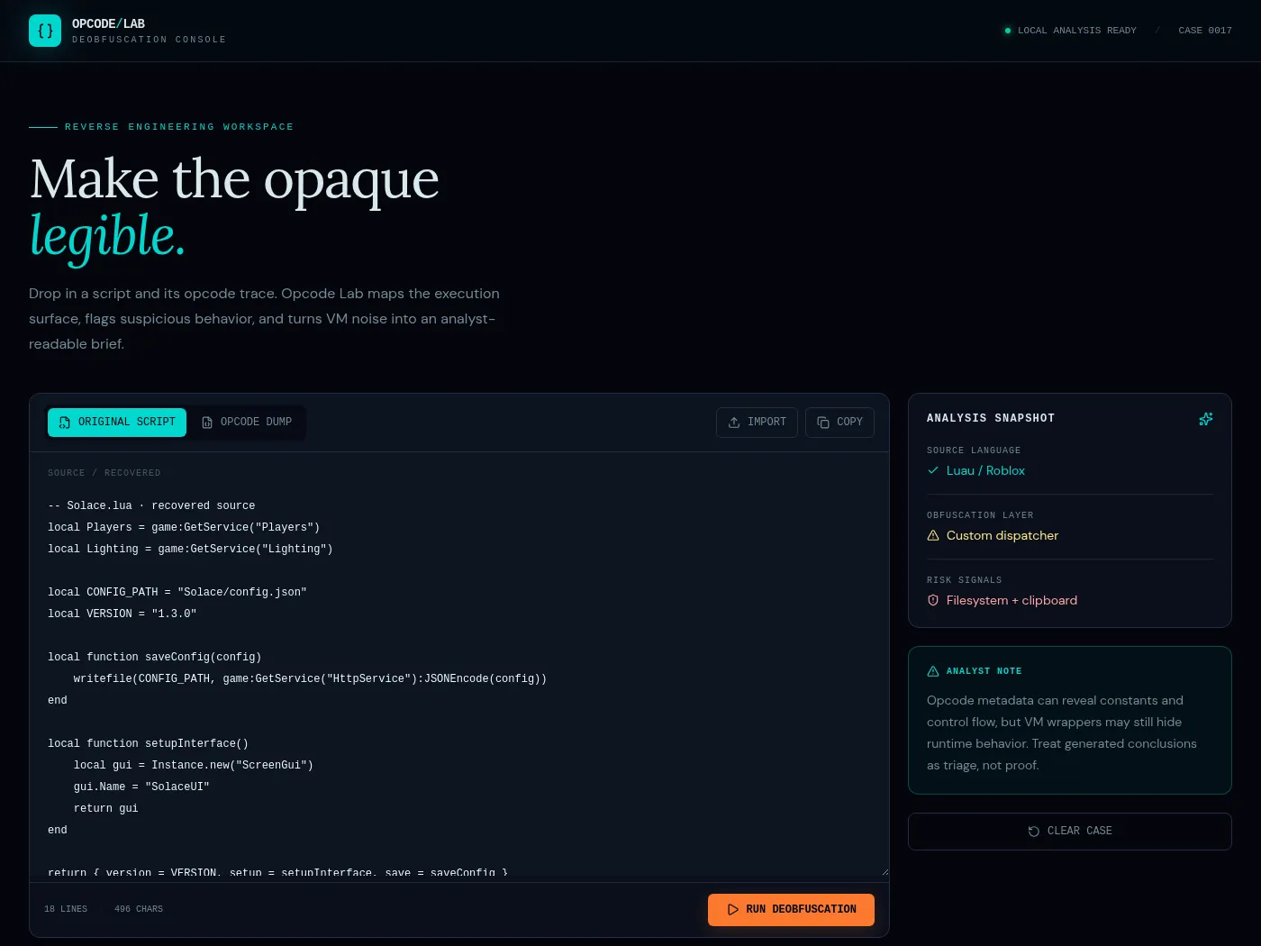 Opcode Deobfuscator