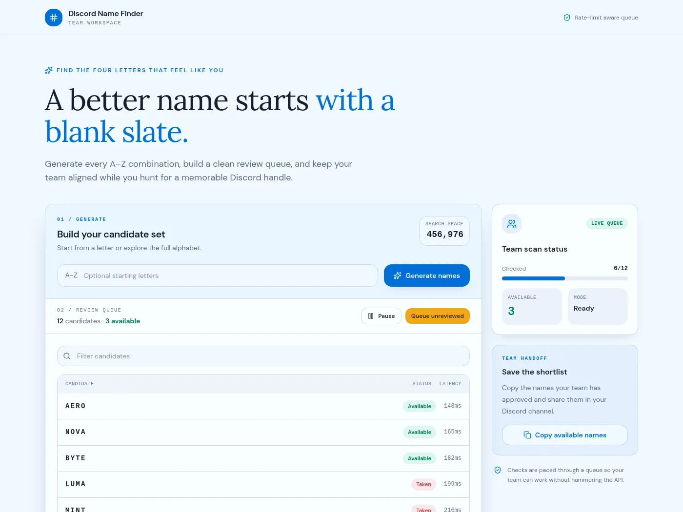 Discord Name Finder