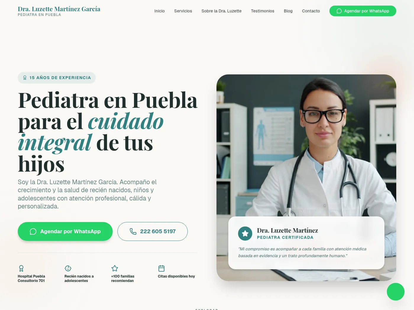 Dra. Luzette Pediatra Website