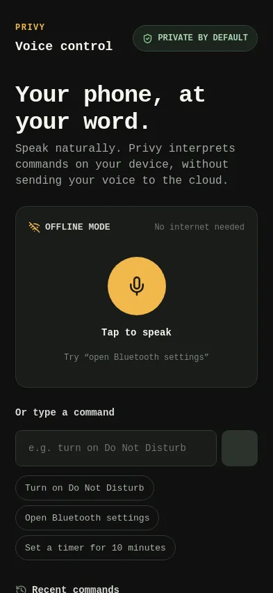 Privy Voice Control